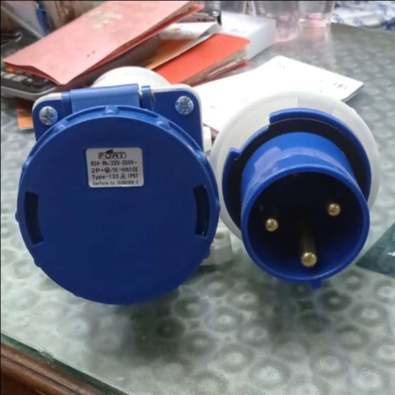 Promo Surface Mounting / Wall Socket + Plug 3Pole 3 Pin 63 A 63Ampere ...