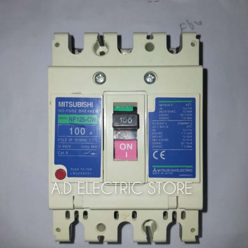 Promo NFB MCCB breaker Mitsubishi NF-125CW nf125-CW 100a Diskon 23% di Seller Hubner Store ...