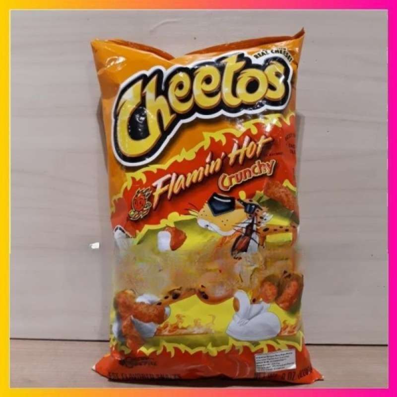 Promo Fritolay Cheetos Crunchy Flamin Hot Cheese Flavored Snack 226 Gr