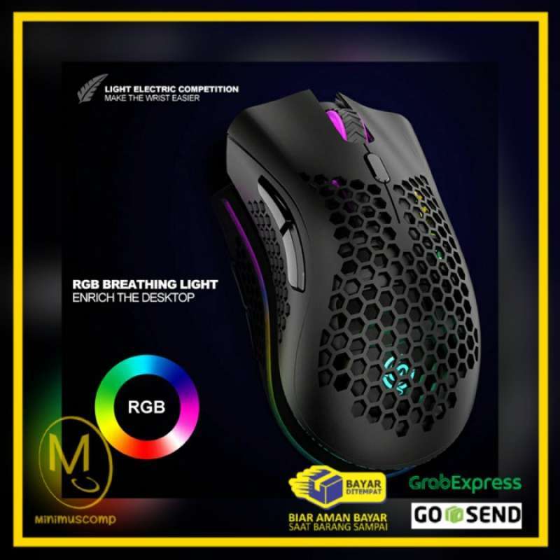 Promo K-Snake Mouse Gaming Wireless Rgb Honeycomb 3 Dpi Gear 2.4Ghz ...