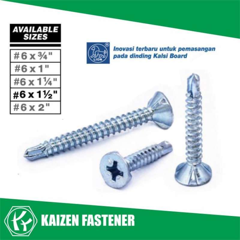 Promo x1Duz #6x1,5'' Sekrup GRC SDS / kalsiboard / Calci Screw 4cm ...