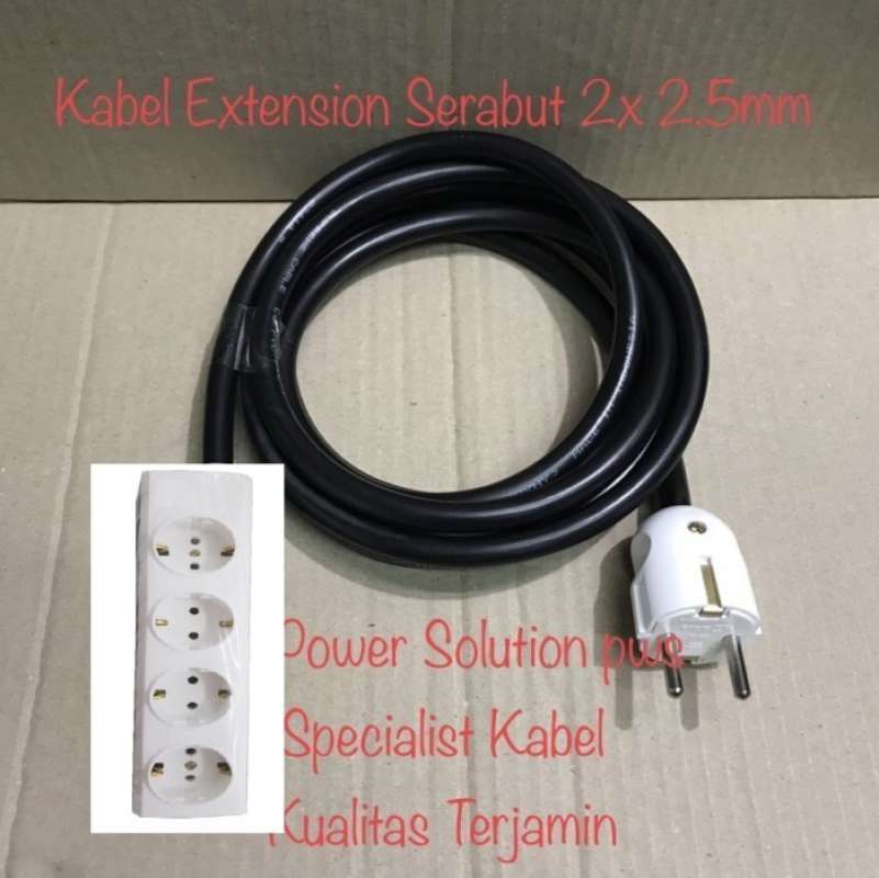Promo Kabel listrik Tambahan ( Extension ) 1M 2x2.5mm 4 Lubang Broco ...