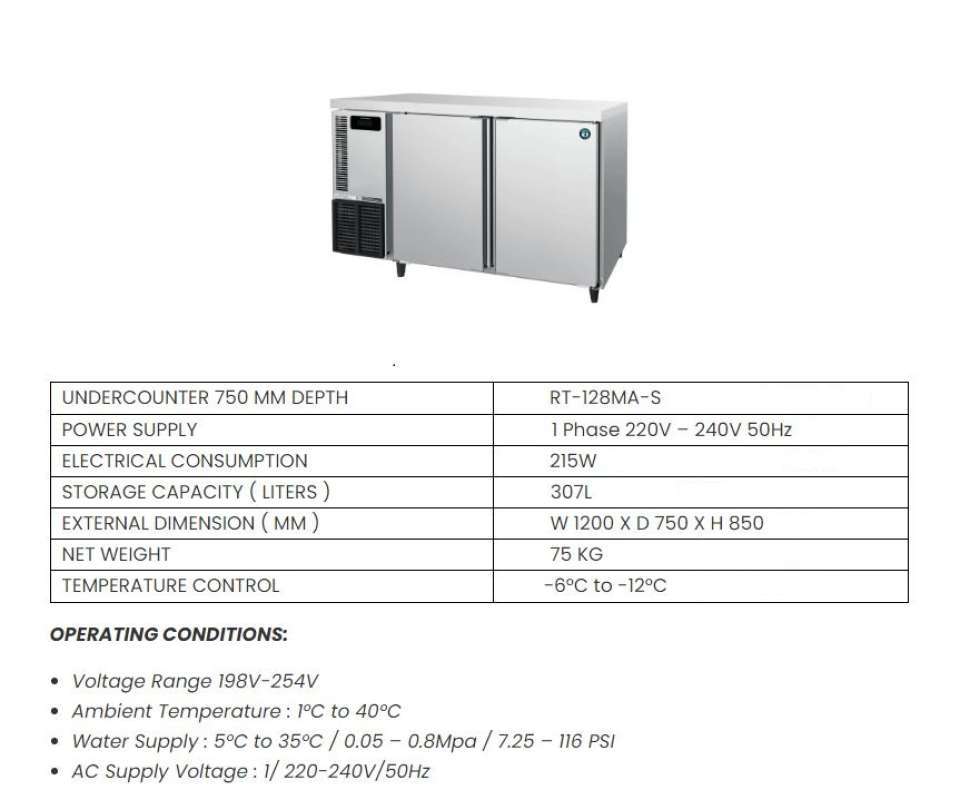 Jual Hoshizaki Rt-128ma-s Undercounter Chiller 2 Pintu Lebar 75 Cm Japan - Under Counter Chiller ...