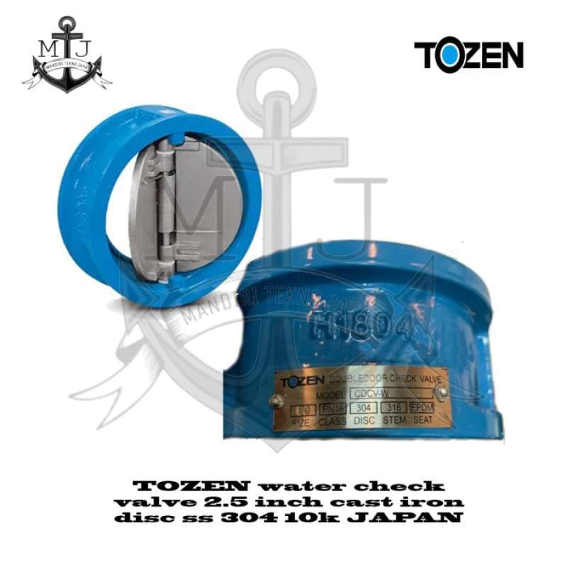 Promo TOZEN water check valve 2.5 inch cast iron disc ss 304 10k JAPAN ...