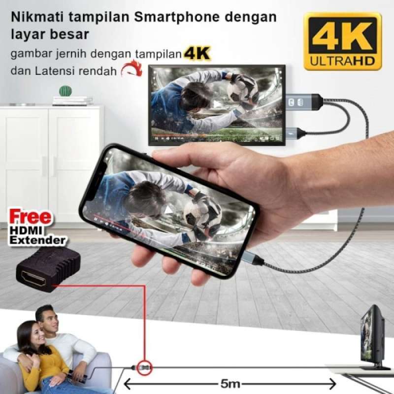 Promo Mhl Type C To Hdmi 4K Usb Adapter Cable 2M Px Mha-200C - Hp To Tv Diskon 17% di Seller ...