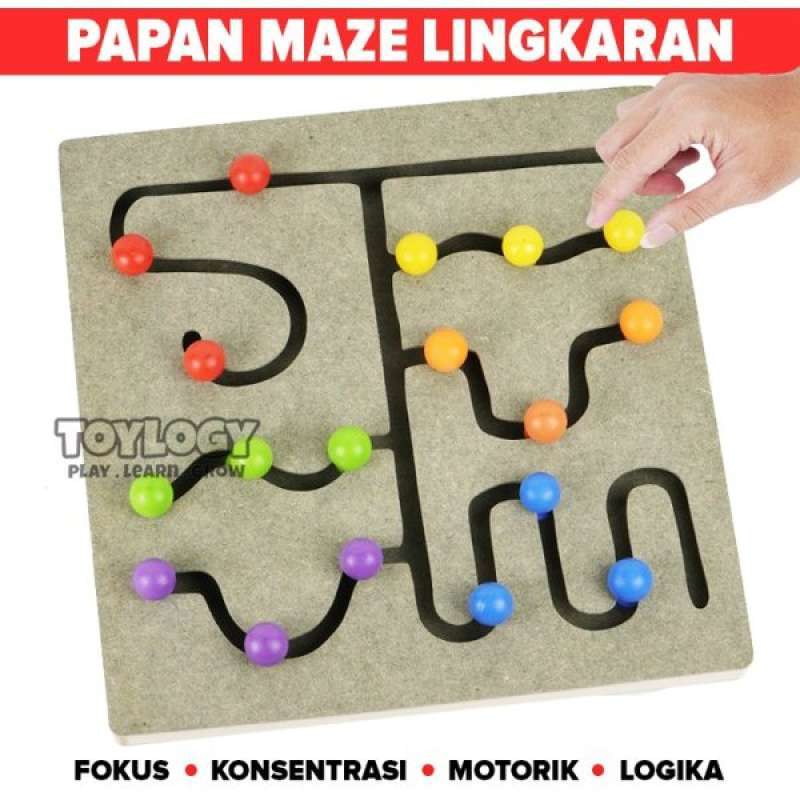 Promo Toylogy Mainan Kayu Edukasi Anak Game Papan Labirin Maze Bola ...