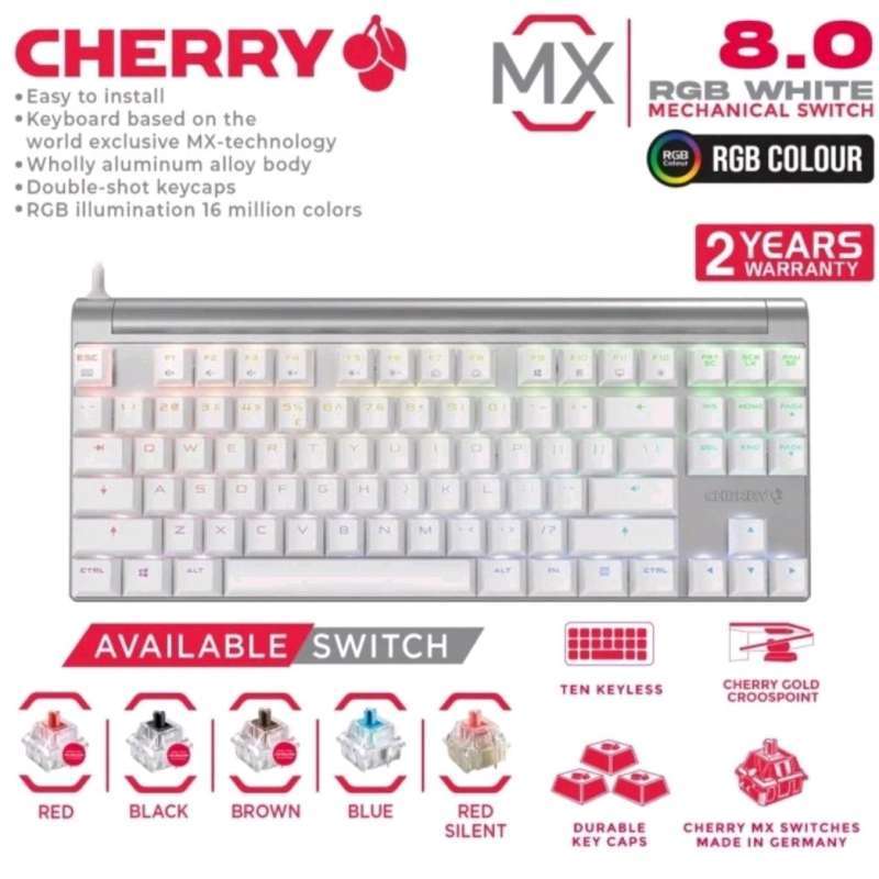 Jual CHERRY MX 8.0 Board TKL RGB White Mechanical Gaming Keyboard MX8.0 di Seller VIXION HOME ...