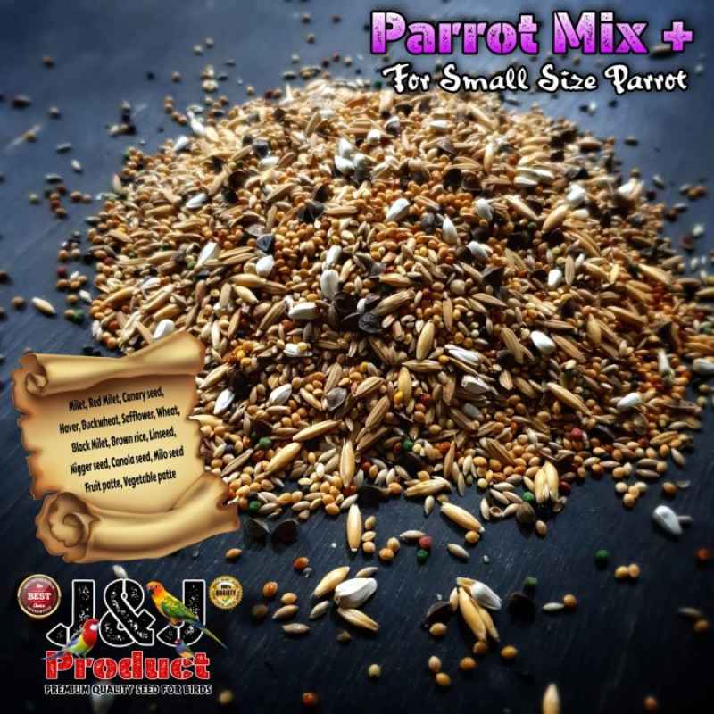 Promo J&J Parrot Mix Plus Pakan Ternak Lovebird Haverseed Buckwheat 5Kg ...