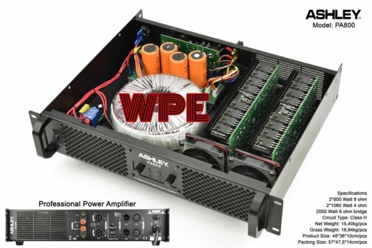 Promo power amplifier ashley pa800/ashley pa 800 original 2channel ...