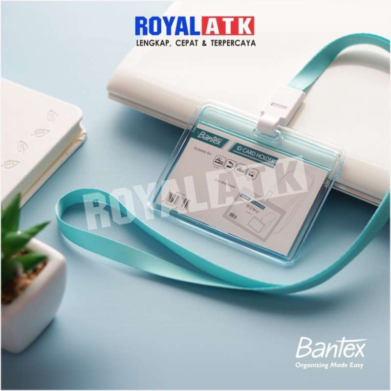 Jual Bantex ID Card Transparan Tali Lanyard Landscape Name tag Holder ...