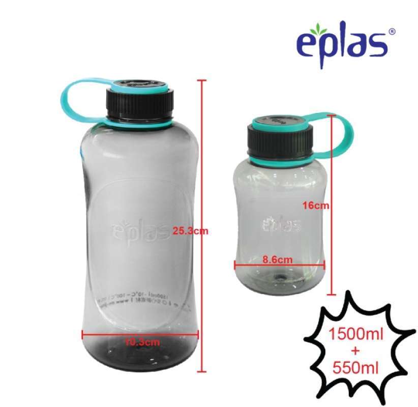 Promo Eplas Offer Pack 2 In 1 Water Bottle 1500Ml+550Ml Drinking ...