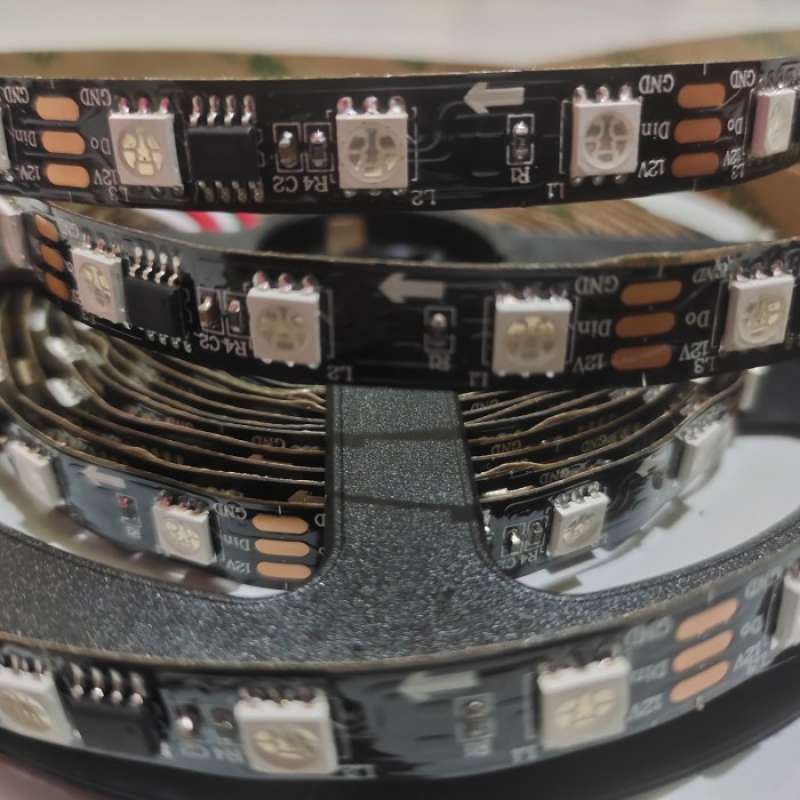 Promo LED strip ws2811 pcb hitam 300 LED per roll 1 mtr 60 led ip30 ...