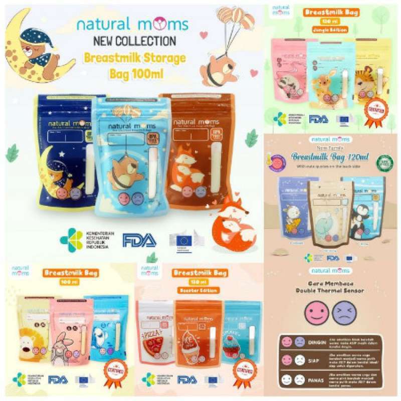 Promo KANTONG ASI PLASTIK NATURAL MOMS BREASTMILK BAG 120ml isi 30pc ...