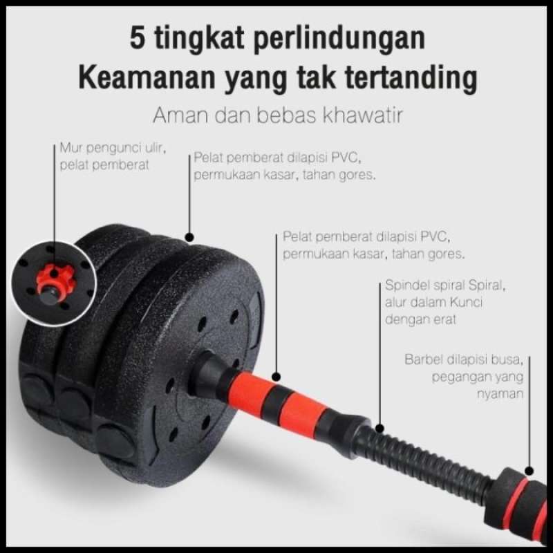 Jual New// Bg Dumbell Pvc 10 Kg / Alat Angkat Beban / Barbel Set - 10kg ...