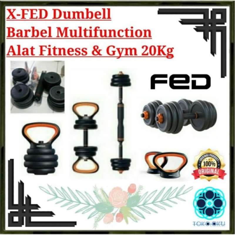 Jual New!! X Fed Multifunctional Dumbell 20kg Dumble 20kg Barbel 20kg ...