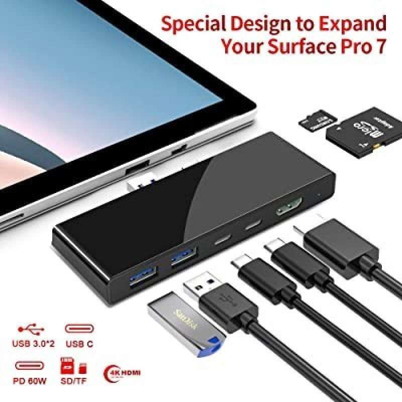 Promo 7in1 usb port Microsoft Surface Pro 7 adapter converter hdmi mmc ...