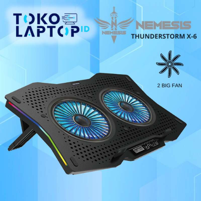 Promo NYK Nemesis X6 / X-6 Thunderstorm Cooling Pad Cooler Pad RGB Fan ...
