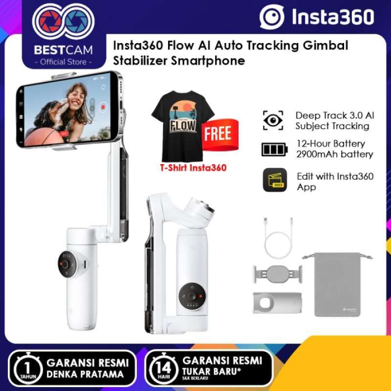 Promo Insta360 Flow AI Auto Tracking Gimbal Stabilizer Smartphone Diskon 23% di Seller Rosya ...
