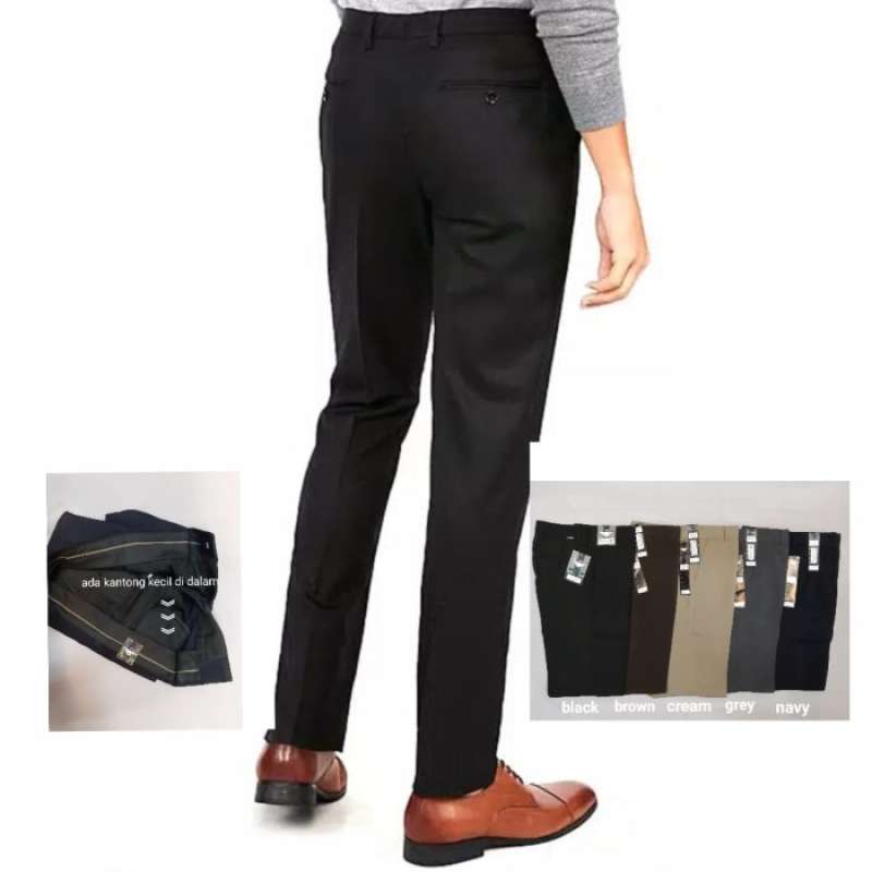 Promo Celana Bahan Kantor Formal Slimfit Pria Warna Lengkap Ukuran 29 - 40 Diskon 23% di Seller ...