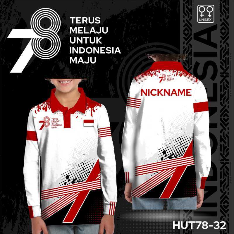 Jual Kaos Polo Hut Kemerdekaan Ri Ke 78 2023 Anak Baju Dirgahayu Indonesia Merdeka 17an Lengan ...