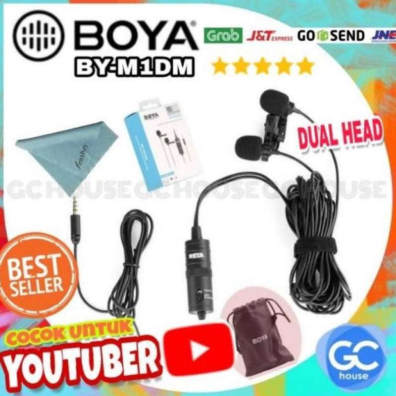 Promo BOYA BY-M1DM Mic Dual Lavalier Universal Microphone Mirrorless SLR Diskon 23% di Seller ...