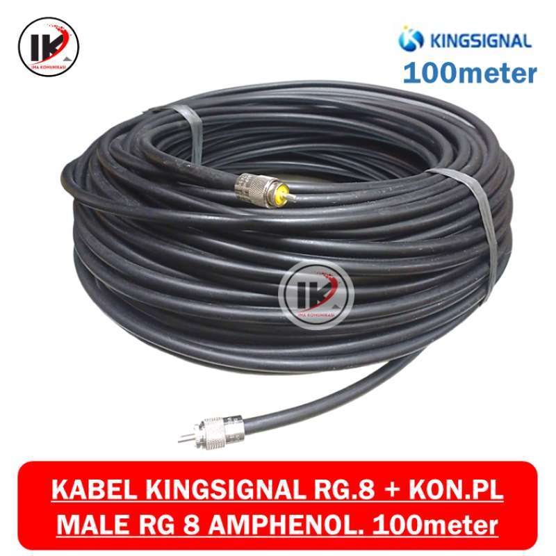 Jual Paket Kabel Rg 8 Kingsignal Plus Kon.pl Male Rg8 Amphenol 100meter ...