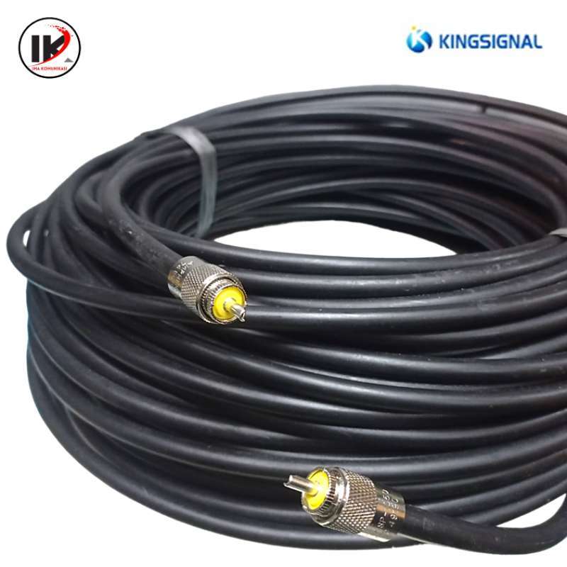 Jual Paket Kabel Rg 8 Kingsignal Plus Kon.pl Male Rg8 Amphenol 100meter ...