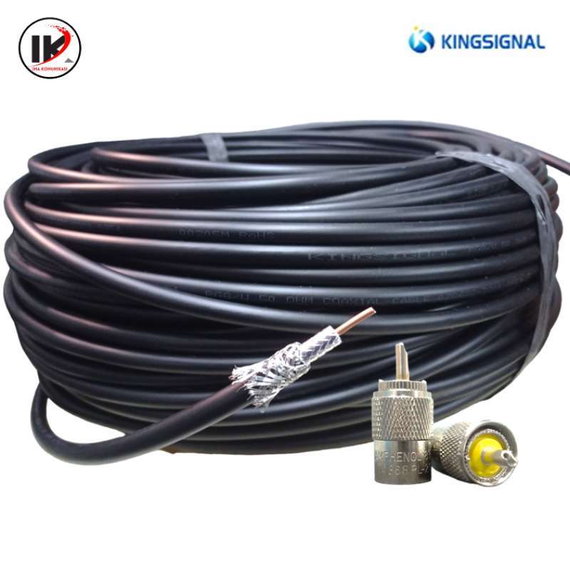 Jual Paket Kabel Rg 8 Kingsignal Plus Kon.pl Male Rg8 Amphenol 100meter Di Seller Ima ...
