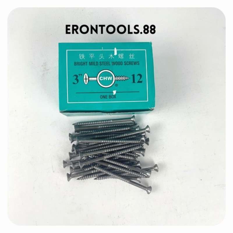 Promo Skrup Kayu Chw 3 Inch X 12 Per 5 Kotak / Sekrup Wood Screws ...