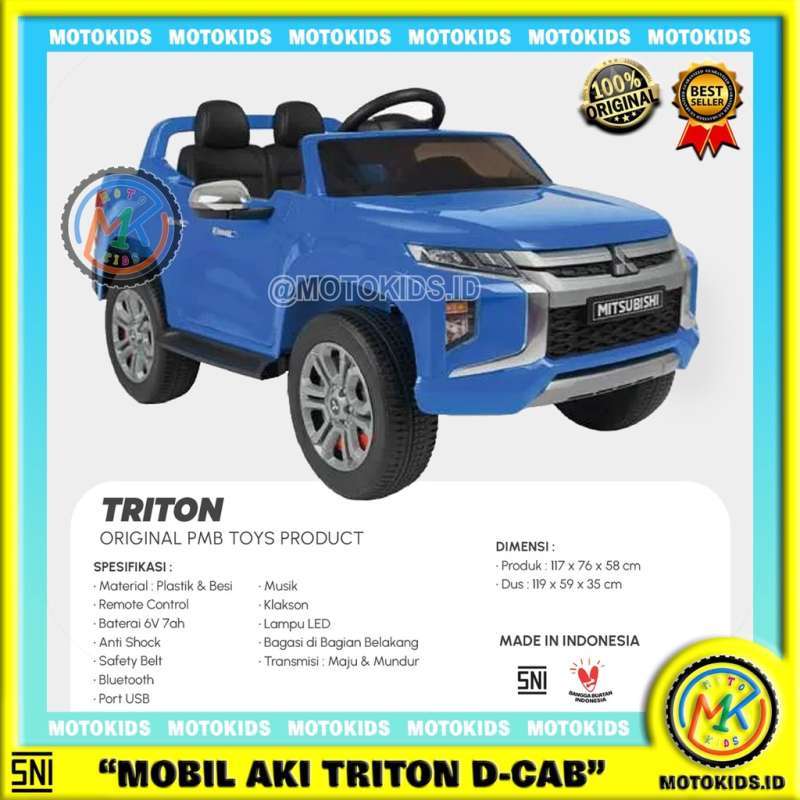 Jual Mainan Mobil Aki Anak Lisensi Mitsubishi Triton Double Cabin Pmb M ...