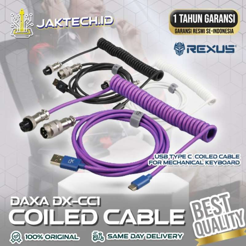 Jual Rexus Coiled Kabel / Cable Daxa Dx Cc1 Usb Type C Mechanical ...