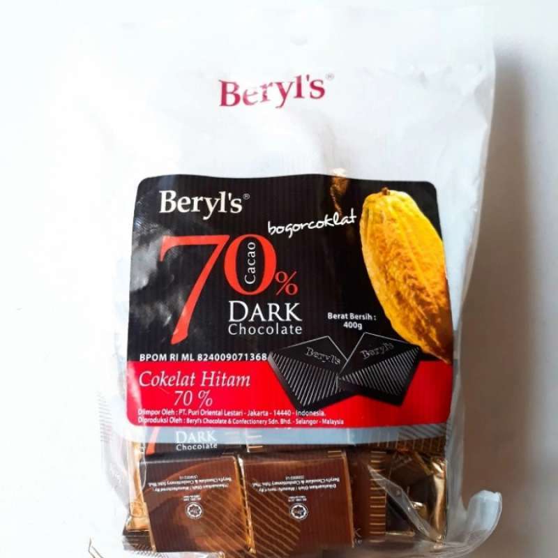 Promo Beryl'S Dark Chocolate 70% 400Gr Diskon 23% di Seller GOLD STOREE ...