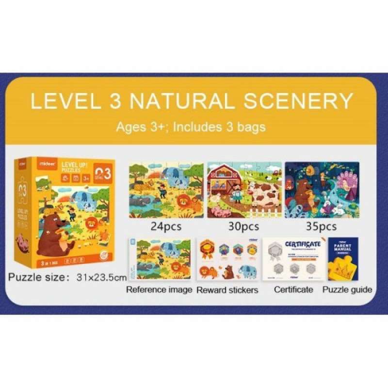 Promo Mideer Advanced Level Up Puzzle Level 3 Natural Scenery Edukatif ...