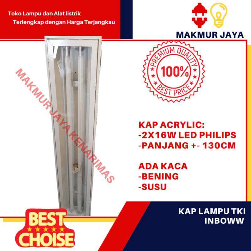 Jual Kap Lampu Tki Acrylic 2x36/2x16 Housing Tl Neon Led 120cm Rm ...
