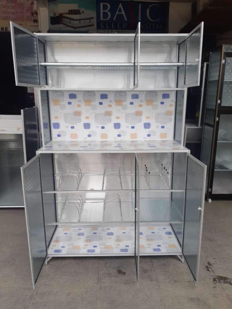 Promo rak piring/lemari piring 3pt datar bawah keramik Diskon 3% di ...