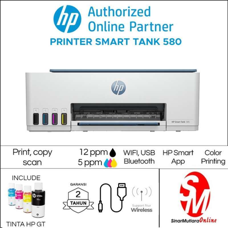 Promo Printer Hp 580 Smart Tank Print Scan Copy Wireless Diskon 4% Di ...