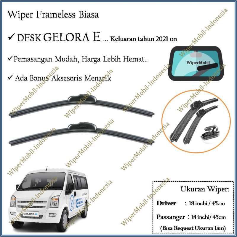 Promo Wiper Frameless Kaca Mobil DFSK Gelora E tahun 2021 2022 2023 ...
