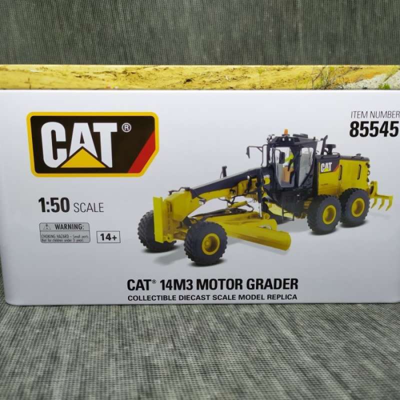 Promo Miniatur Diecast Motor Grader Cat 14M3 Caterpillar Replika Alat ...