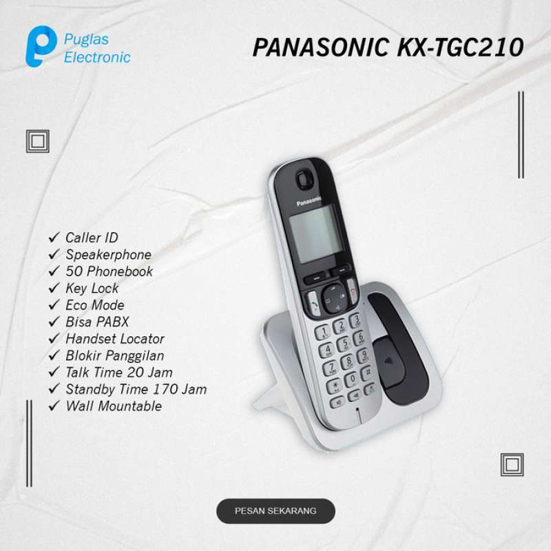 Promo Telepon Wireless Panasonic KX-TGC210 / Telephone Kantor Rumah Diskon 16% di Seller PESONA ...