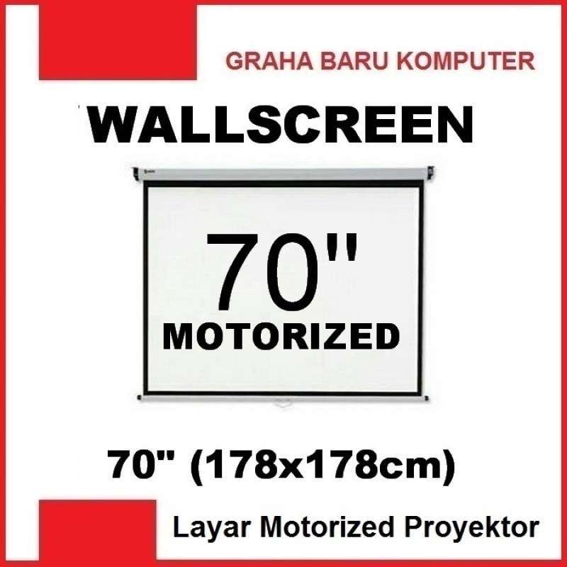 Promo Motorized Wallscreen Projector 70 Inch Layar Dinding Proyektor Diskon 23% di Seller Cuanz ...