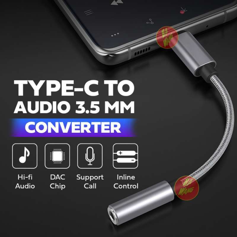 Promo USB Type C Audio 3.5mm Aux Converter Adapter DAC ADC HiFi 24bit 96Khz Diskon 33% di Seller ...