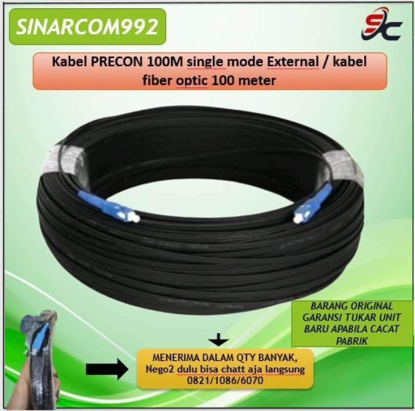 Promo Kabel FO PRECON 100M single mode External /kabel fiber optic 100 ...