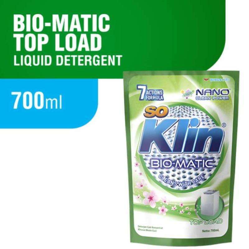 Jual So Klin Bio-Matic Liquid Detergent Top Load Pouch [700 mL] di ...