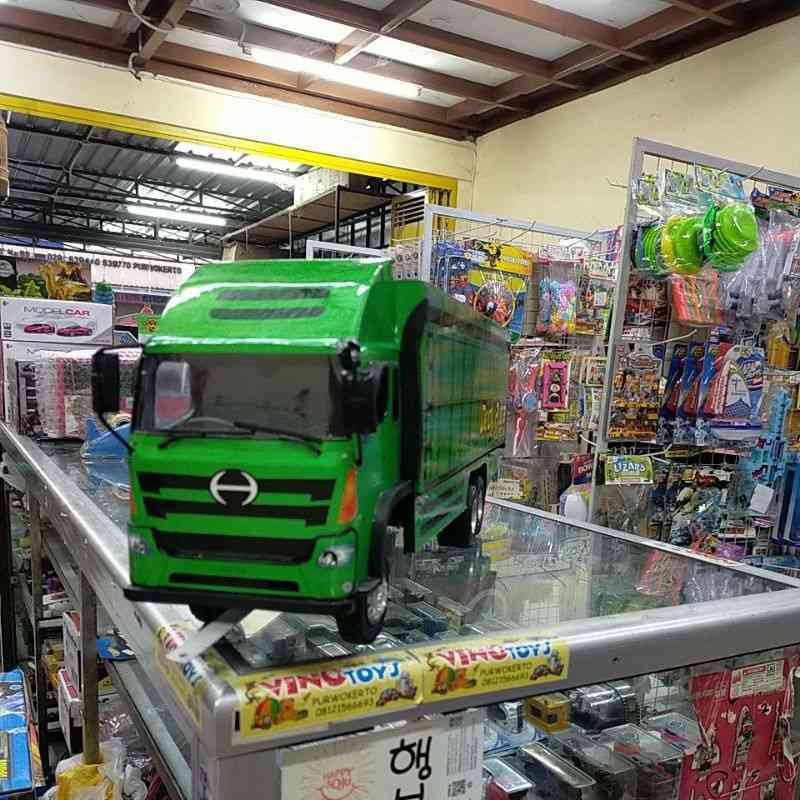 Jual mainan miniatur truk tronton lintas oleng triplek 5mm tebal velg ...