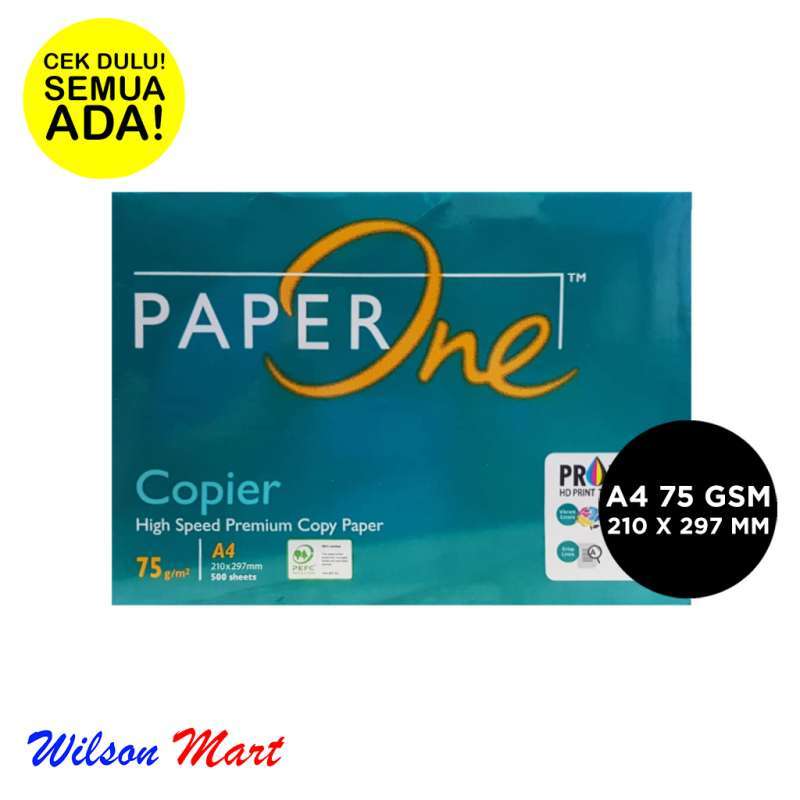 Jual Kertas Hvs A4 Paperone Copier 75 Gsm 1 Rim 500 Sheets Lembar 210 X