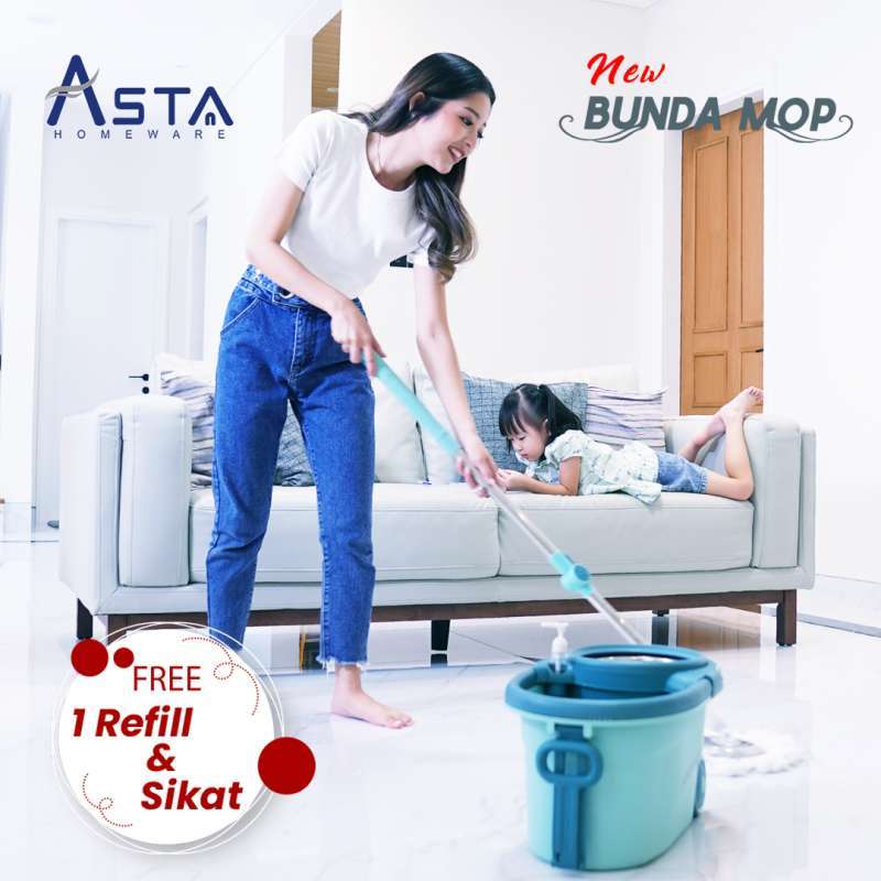 Jual Spin Mop Lebih Tebal / Alat Pel Lantai Ultra Mop 360 / Alat Pel ...