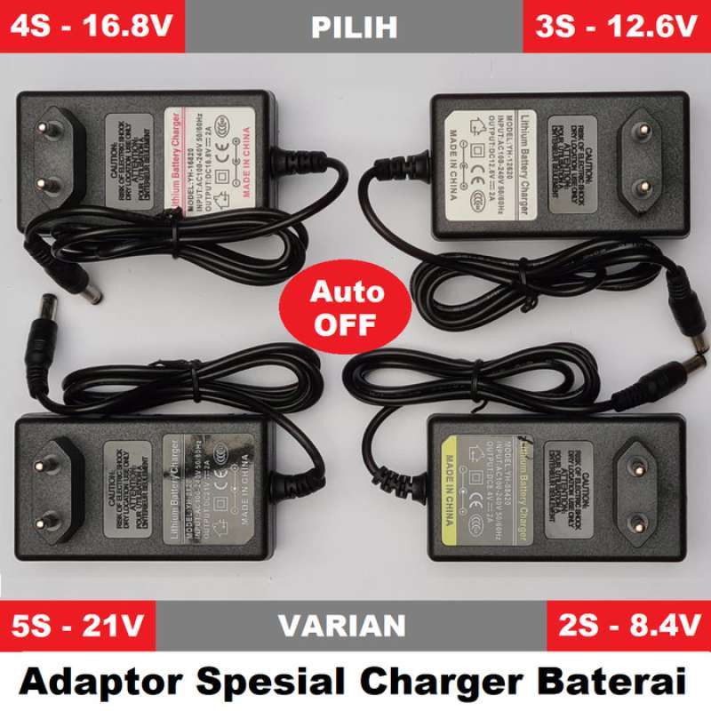 Jual adaptor spesial battery charger 18650 arus cas 2a baterai 2s 3s 4s ...