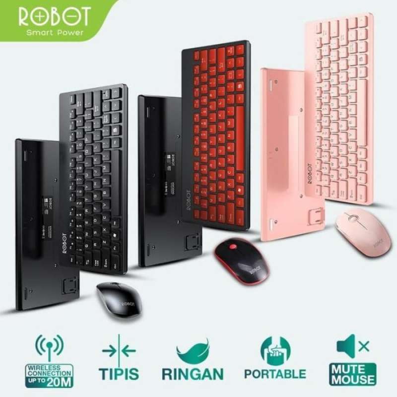 Jual Robot Km3000 Portable Mini Wireless Keyboard And Mouse Combo ...