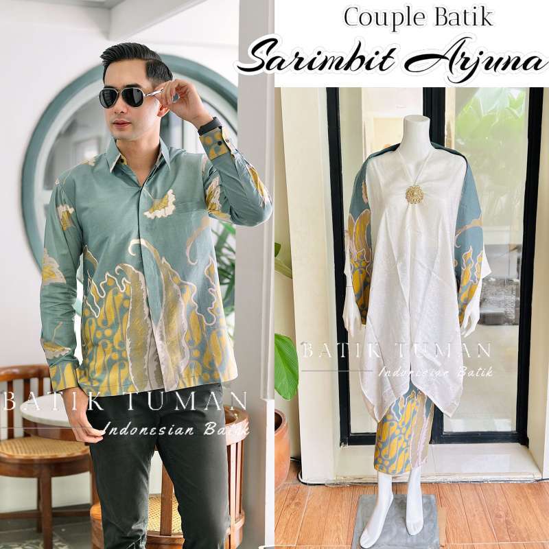 Jual SARIMBIT ARJUNA BROKEN WHITE Couple Kebaya Batik + Kemeja Batik ...
