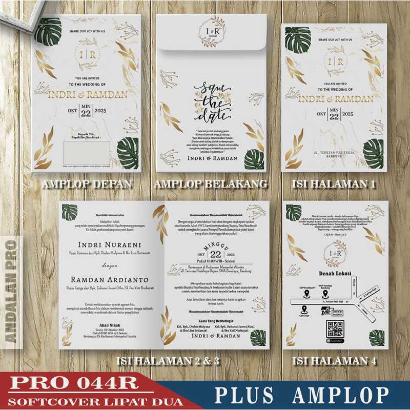Jual (100 PCS) 50 Desain Undangan Simpel Dengan Amplop A5 Bahan Jasmine ...